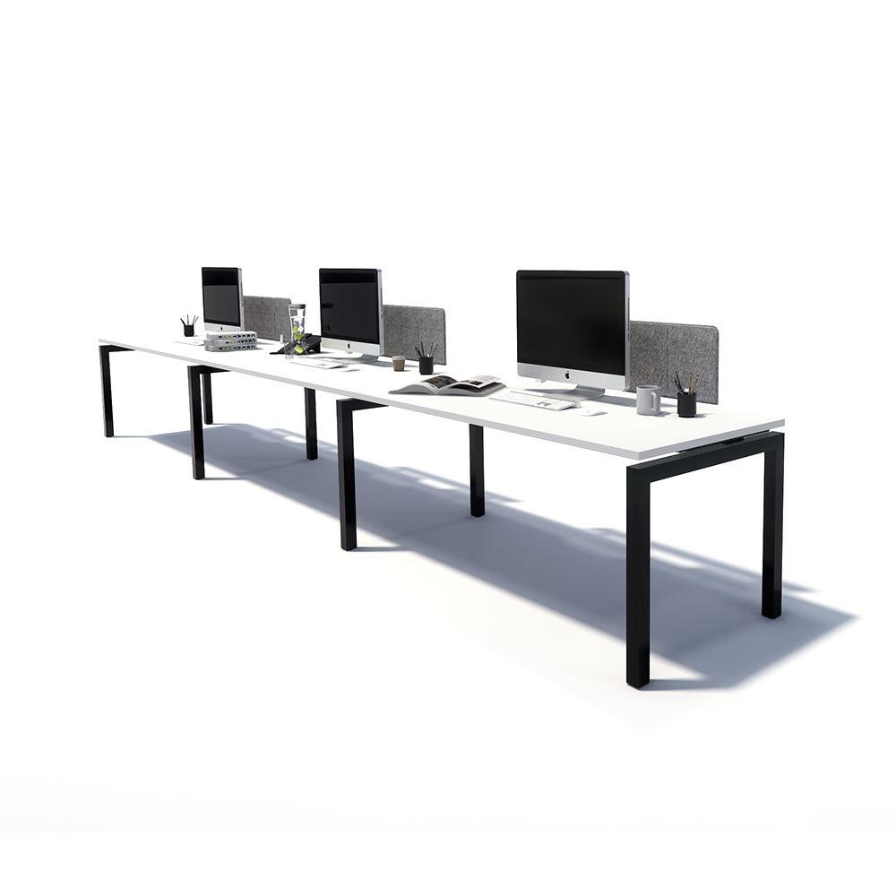 Gen Y 3 Person Side by Side Black Frame Workstation | Werken Workspace ...